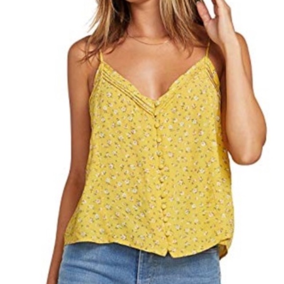 Floral Tank | Tops | Yellow Flower Bud Tank With Button Closenew | Poshmark